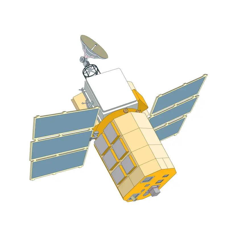 Vector Illustration of Comet Probe Satellite